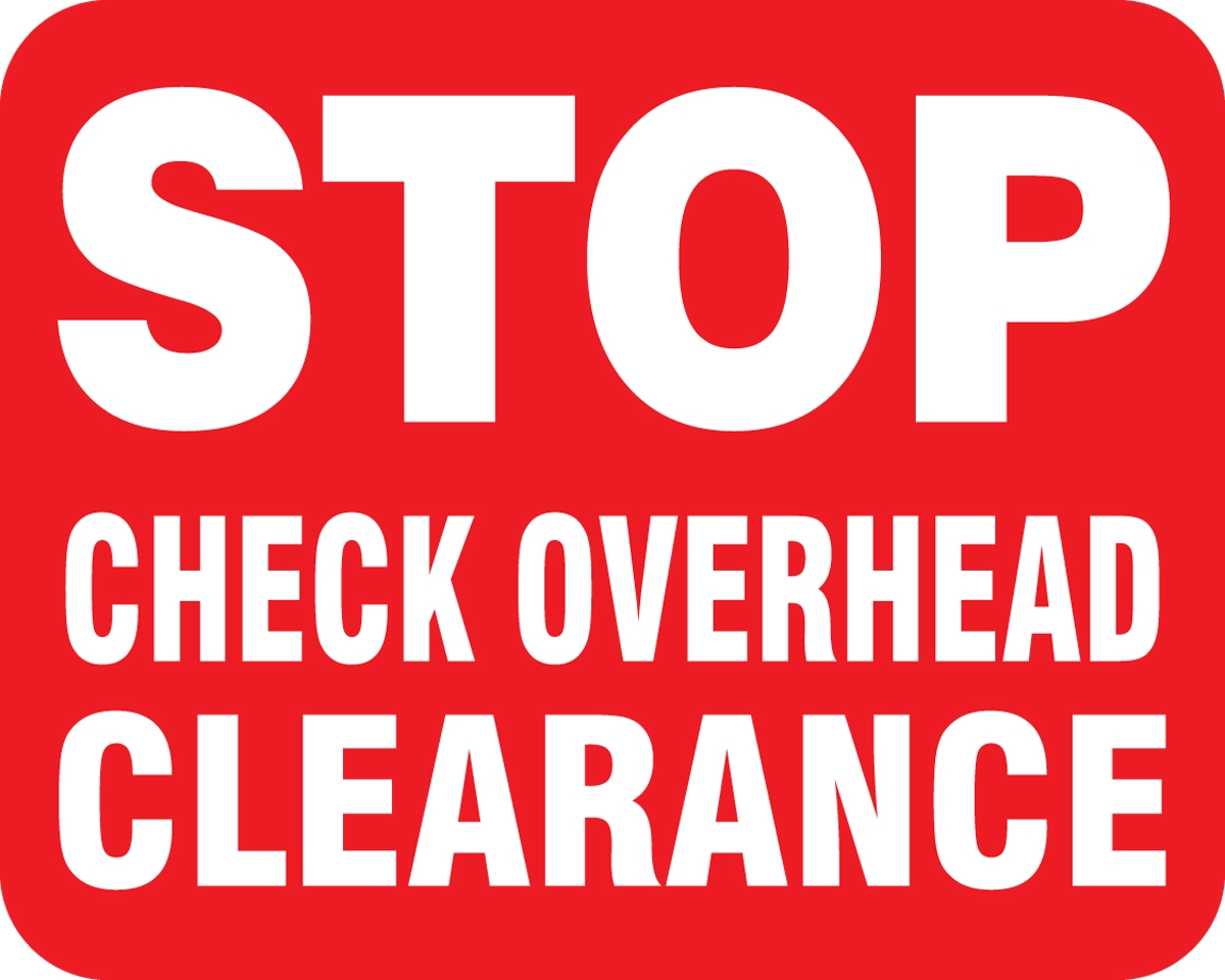 Stop Check Overhead Clearance Railroad Clamp Sign FRR966