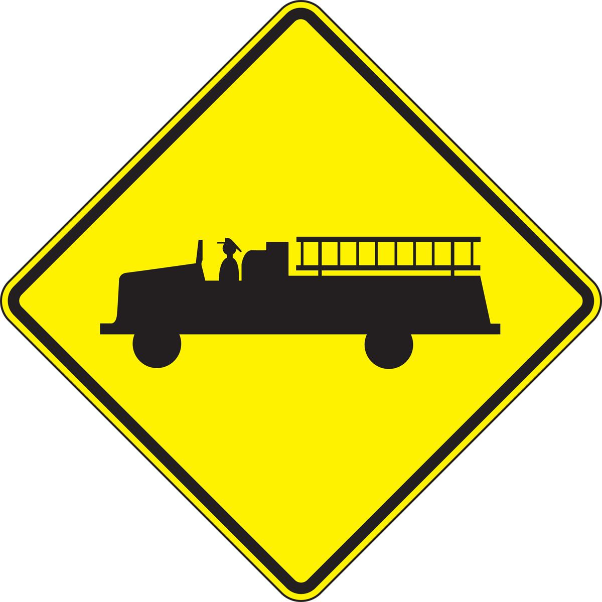 Emergency Vehicle Crossing Sign FRW727