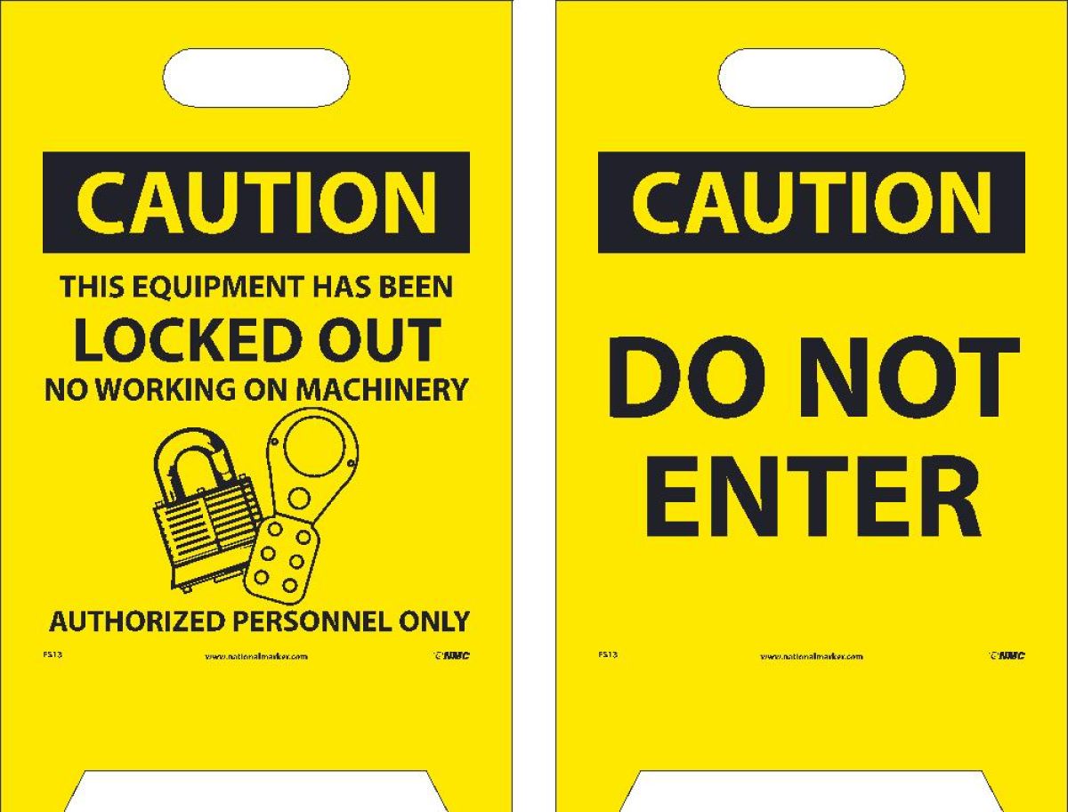 CAUTION DO NOT ENTER DOUBLE-SIDED FLOOR SIGN (FS13)