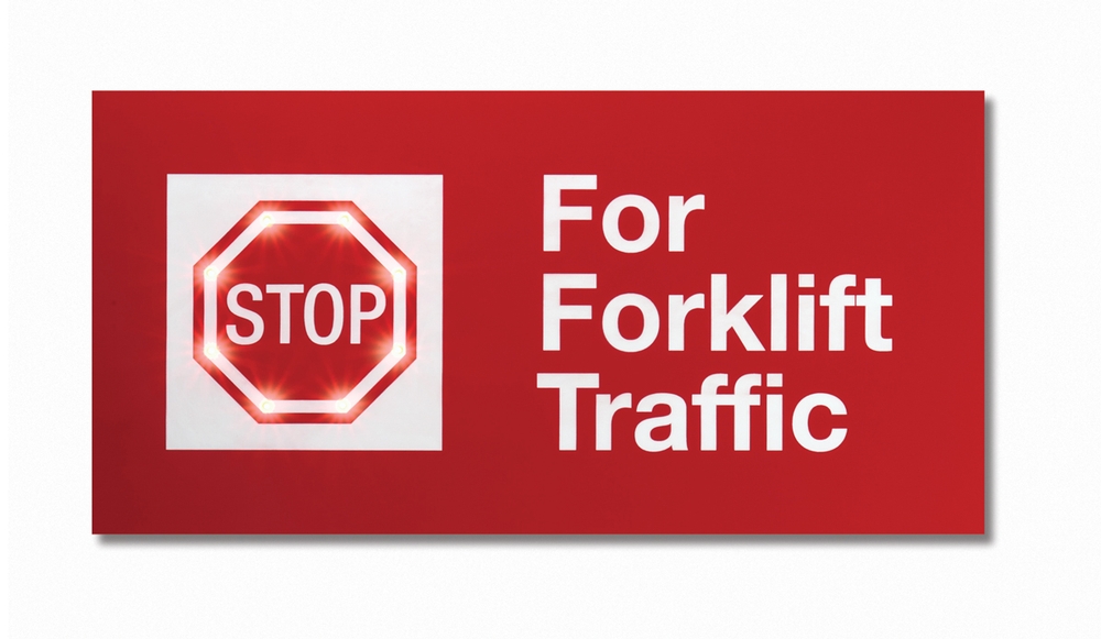 Stop For Forklift Traffic Indoor Blinker LED Signs FRW253