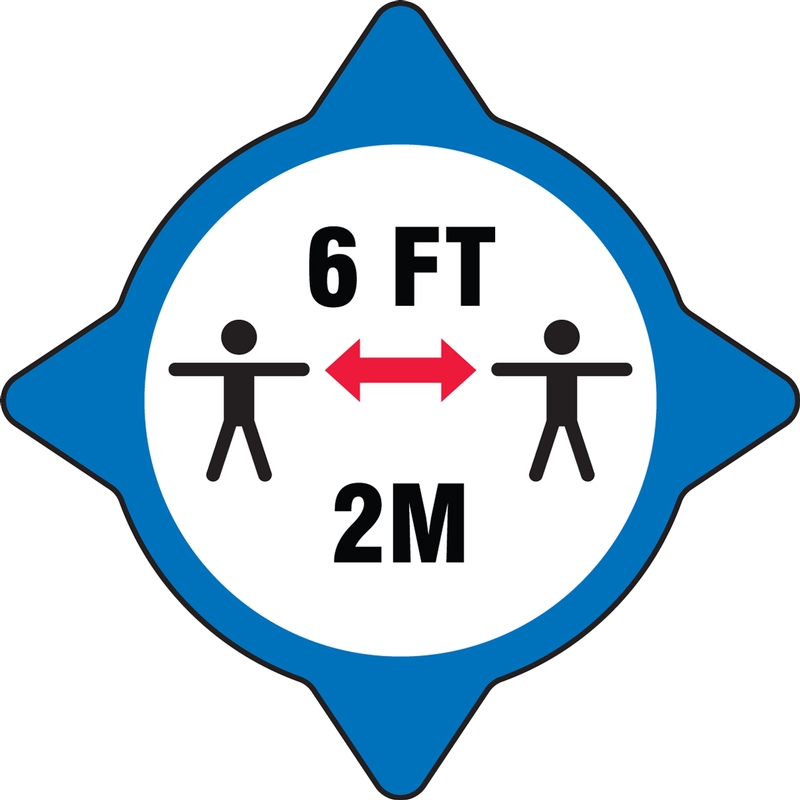 Six Feet Two Meters (White) Safety Label LADM558