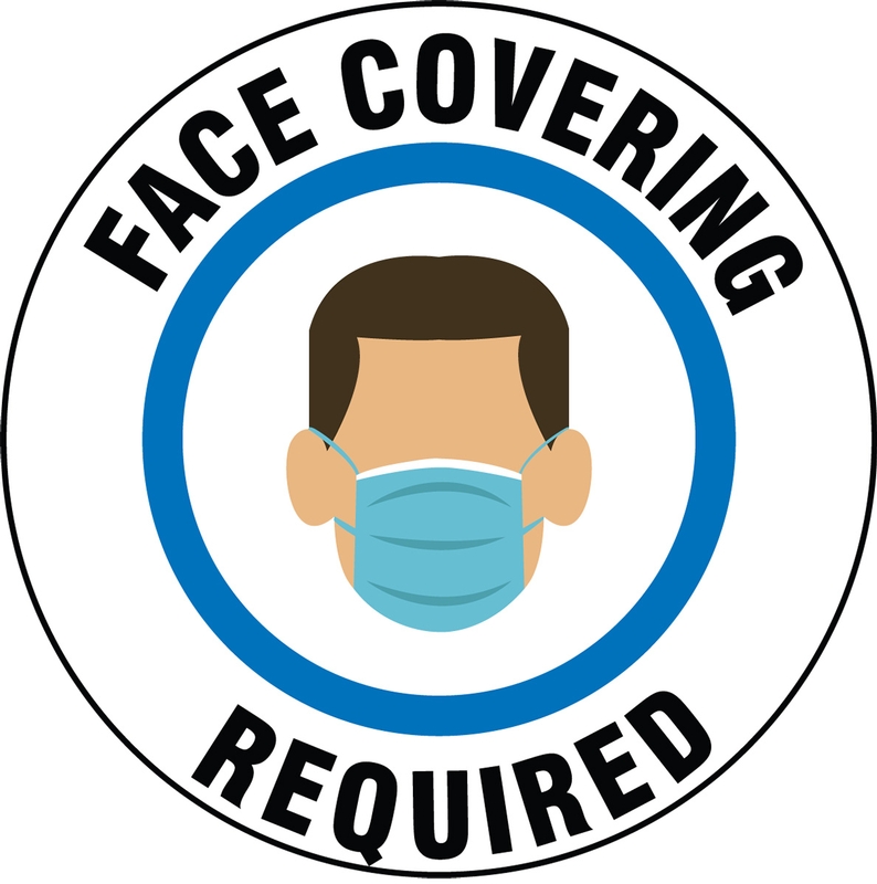 Face Covering Required Safety Label LADM582
