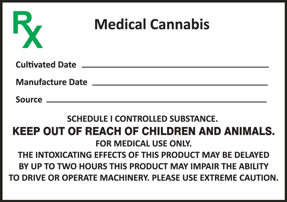 Medical Cannabis Safety Label LCAW502 Medical Cannabis Safety Label LCAW502