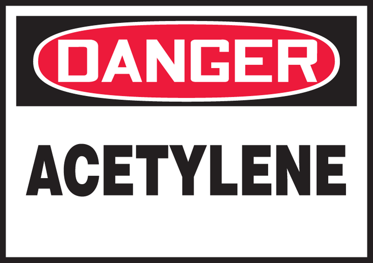 Acetylene OSHA Danger Safety Label LCHL146