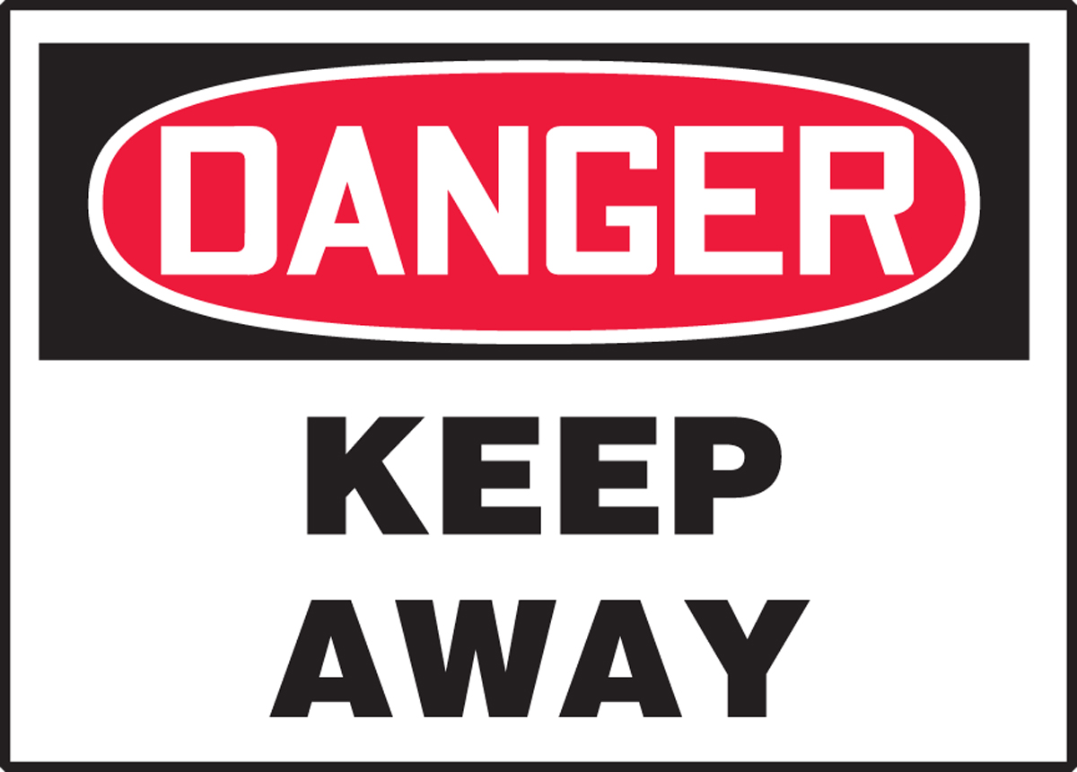 Keep Away OSHA Danger Safety Labels LELC046