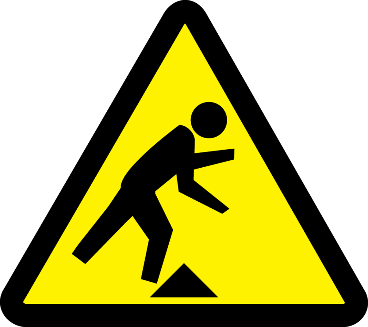 Warning Tripping Hazard ISO Safety Label LSGW120