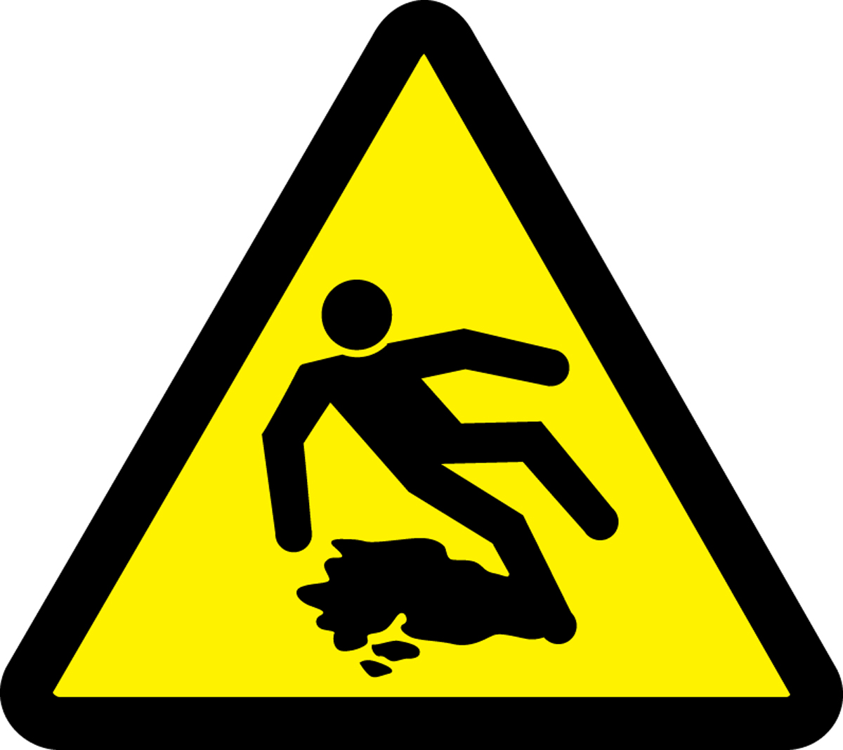 ISO Warning Safety Label: Slippery Surface - 2003 ()