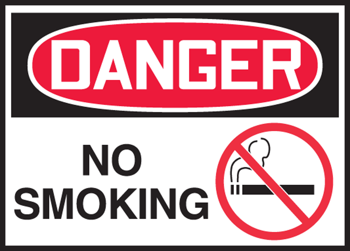 No Smoking OSHA Danger Safety Label LSMK001