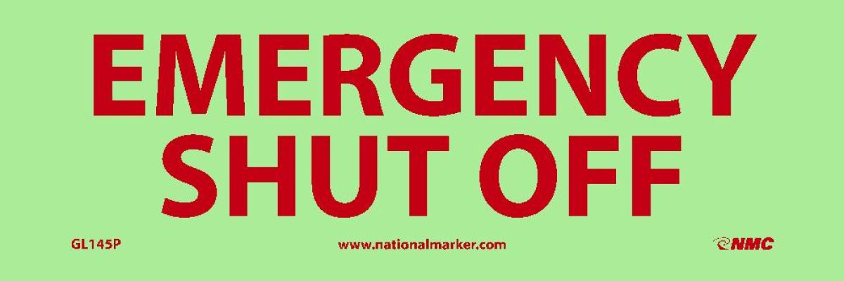 EMERGENCY SHUT OFF SIGN (GL145R)