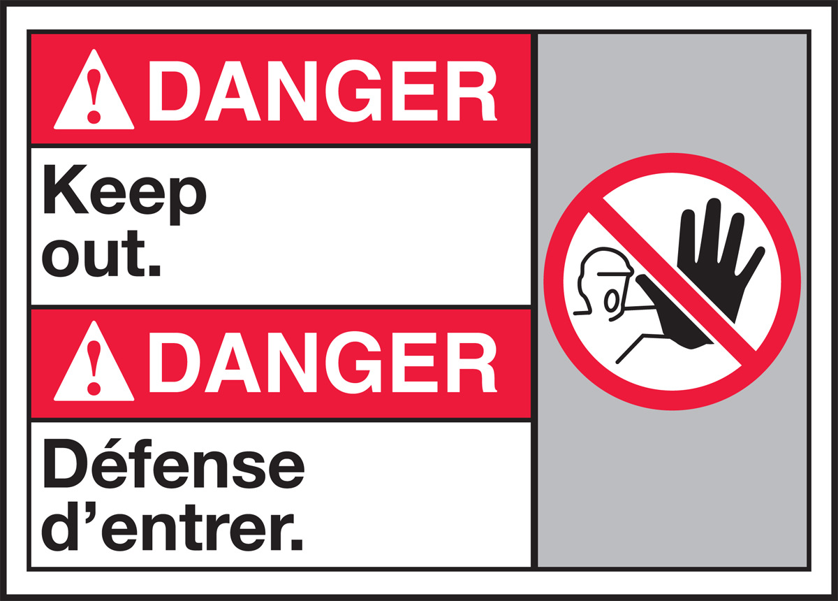 Keep Out Bilingual ANSI Danger Safety Sign MAFC127