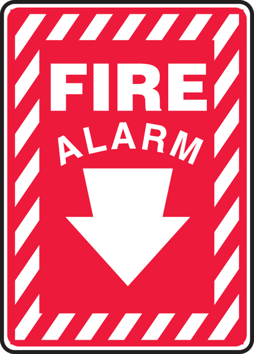Fire Alarm (Down Arrow) Safety Sign MFXG904