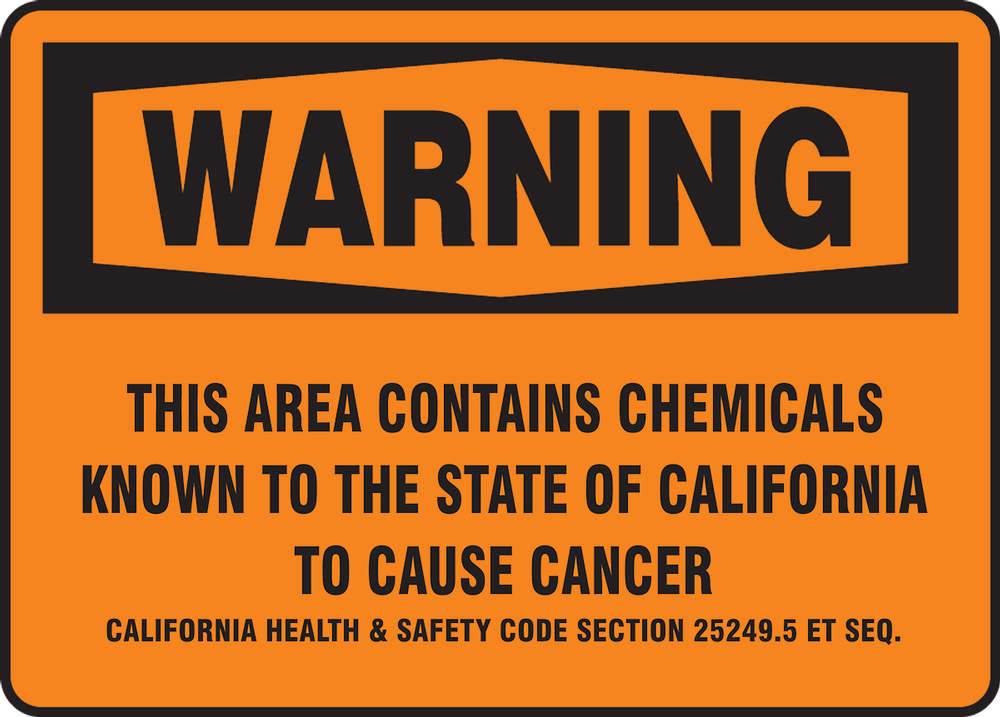 Chemicals Known To Cause Cancer OSHA Warning Safety Sign MCAW304