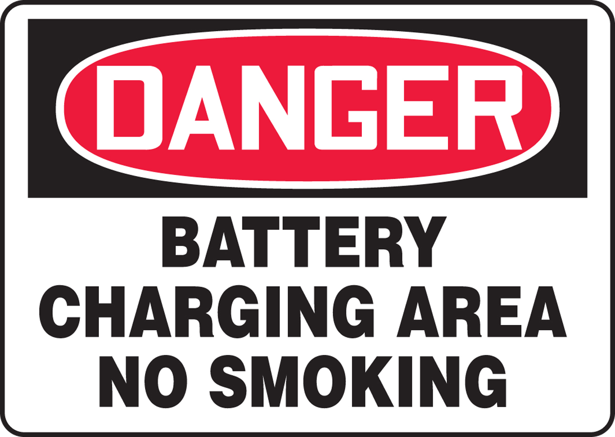 Battery Charging Area No Smoking OSHA Danger Safety Sign MCHL220