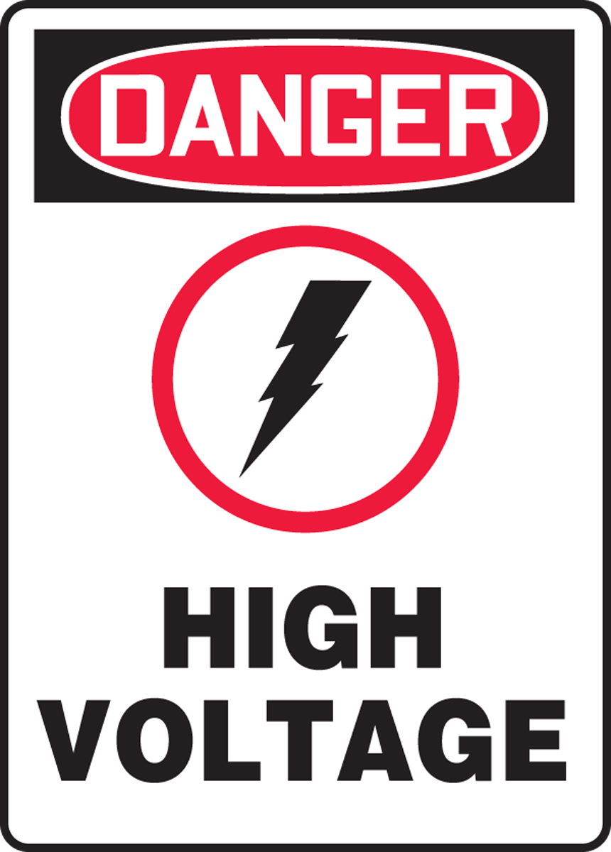 High Voltage Graphic OSHA Danger Safety Sign MELC154