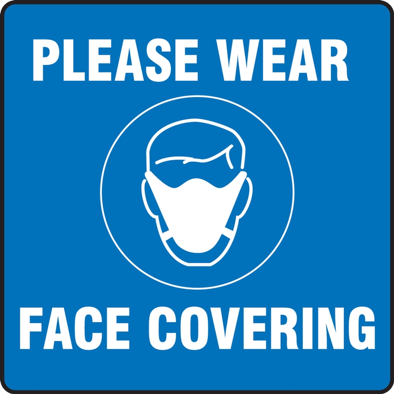 Carpet Decal: Please Wear Face Covering (MFC103BU)