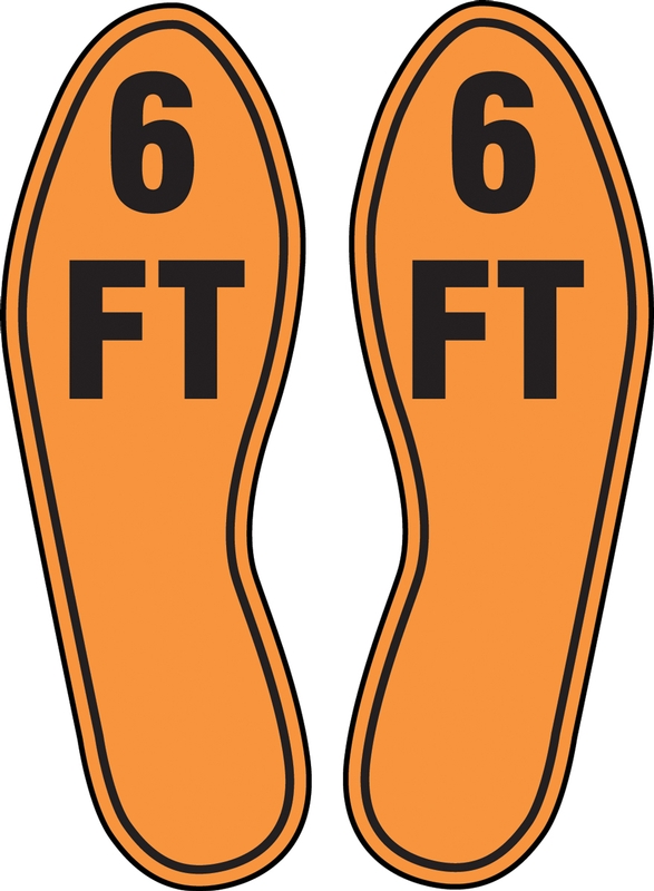 Slip-Gard™ Floor Sign: 6 FT (Footprints) (MFS377BU)