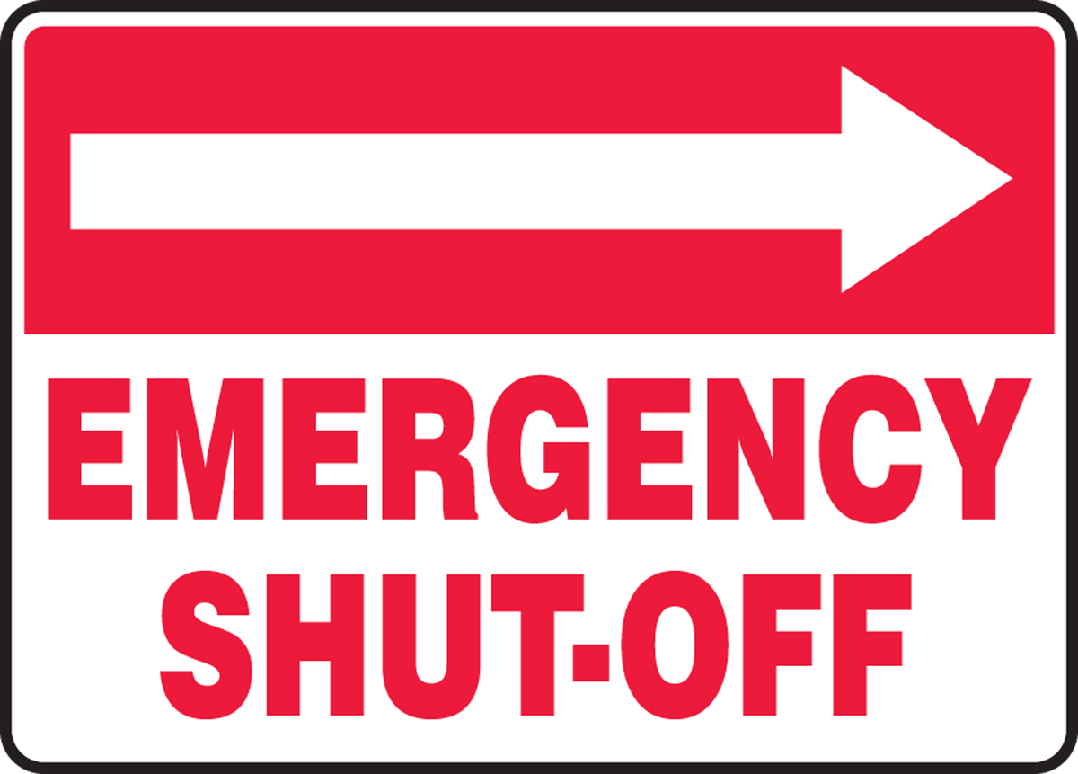 Emergency Shut-Off Fire Safety Sign MFXG539