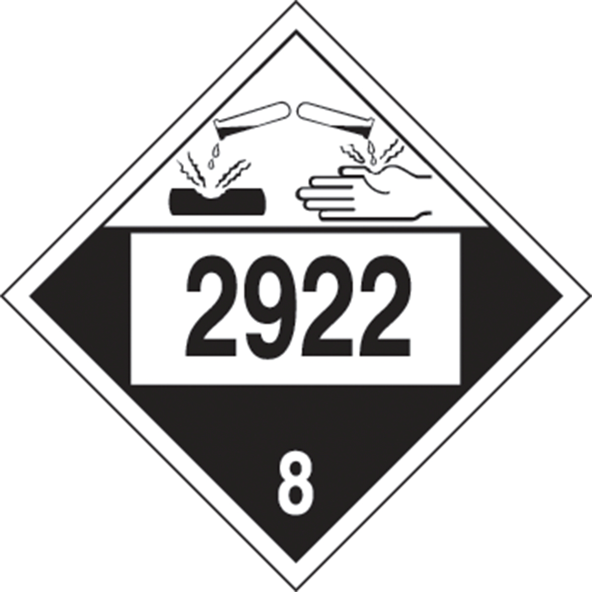 Hazard DOT Class 8 Chemical Placards MPL786CT1 Hazard DOT Class 8 Chemical Placards MPL786CT1