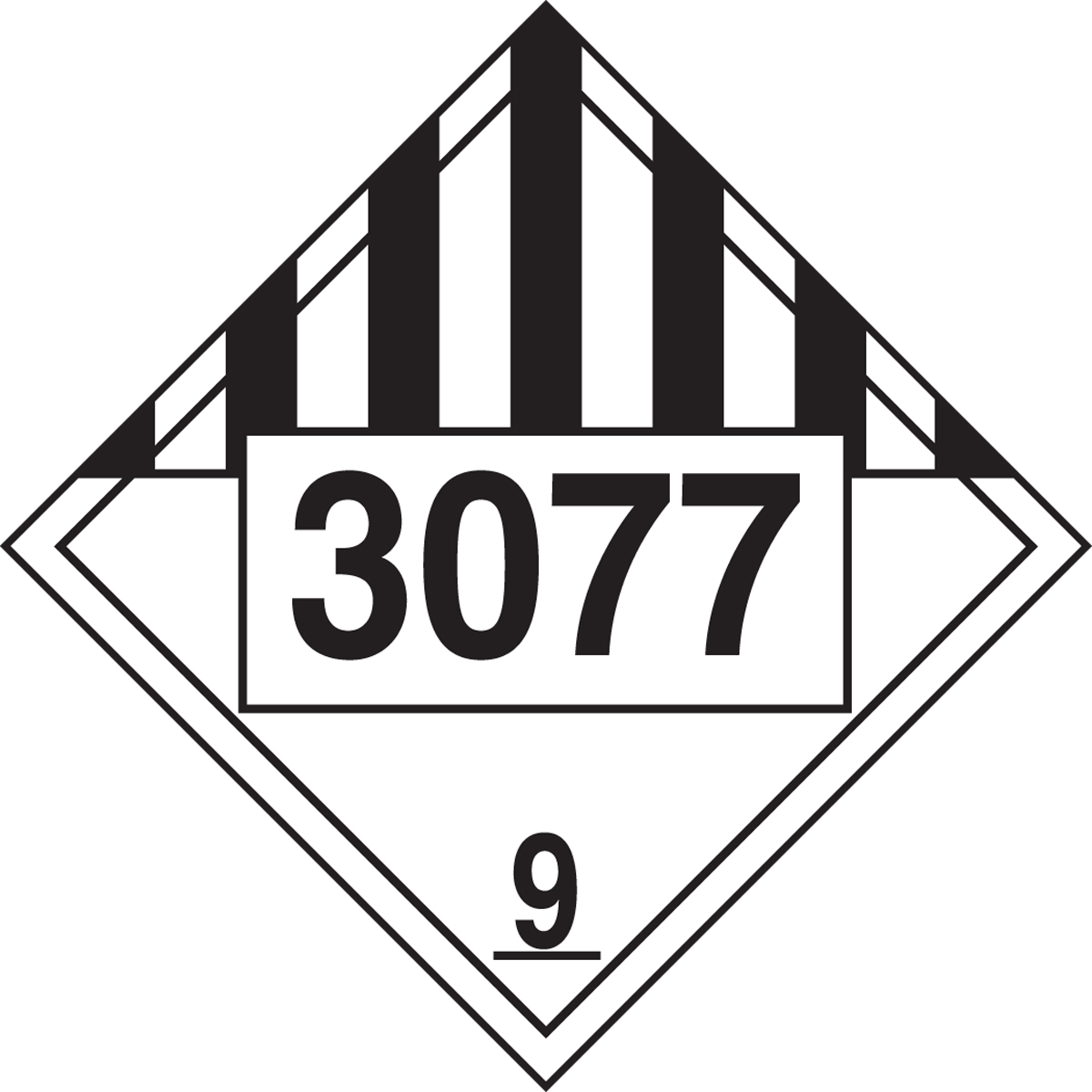 Hazard Class 9 3077 Environmental Hazard Solid 4 Digit DOT Placards