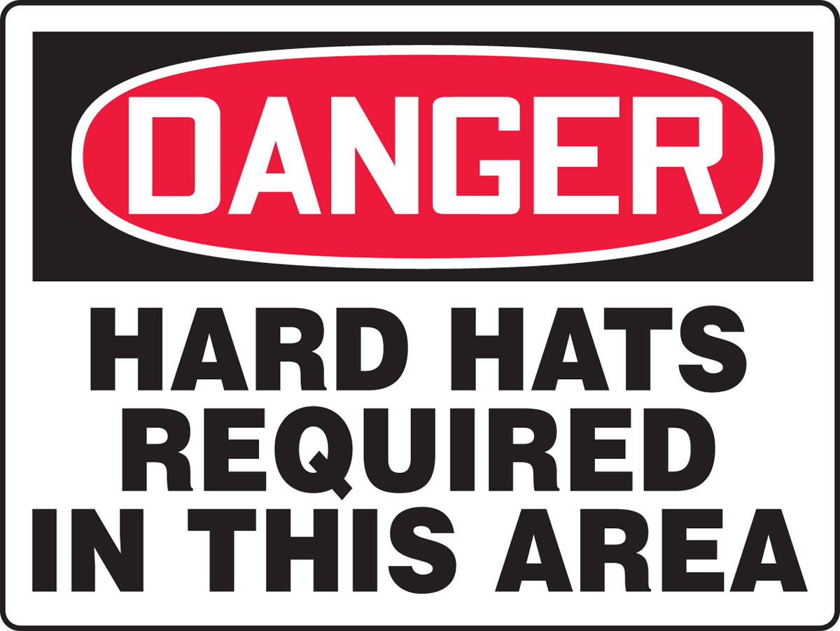 Hard Hats Required In Area BIGSigns™ OSHA Danger Safety Sign MPPE112