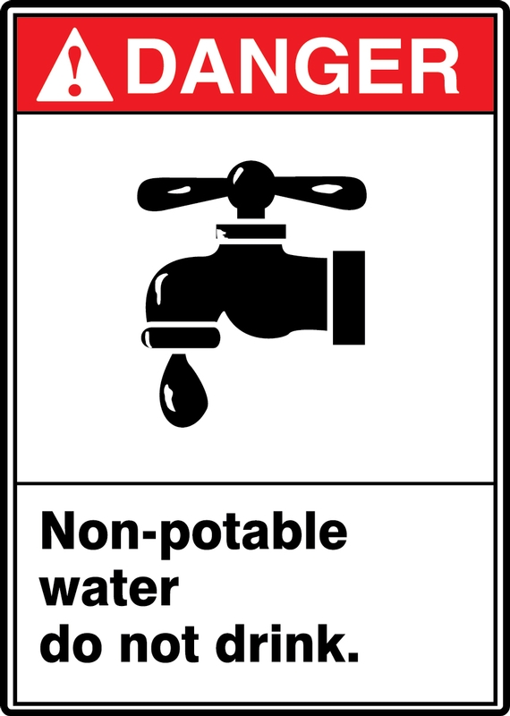 Non-Potable Water Do Not Drink ANSI Danger Safety Sign MRAW102