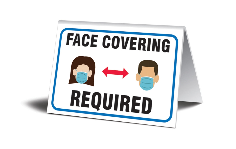 Face Covering Required Table Top Sign PAT305