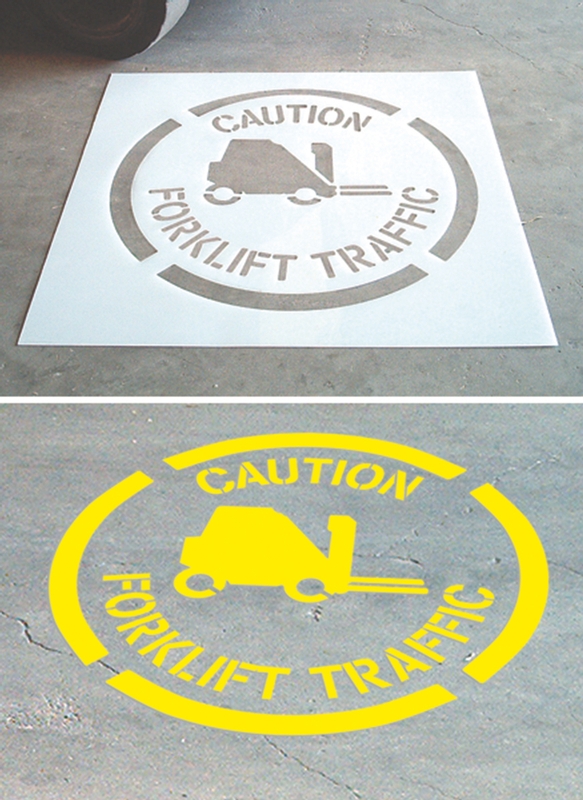Exit (Arrow) Floor Marking Stencil PMS206