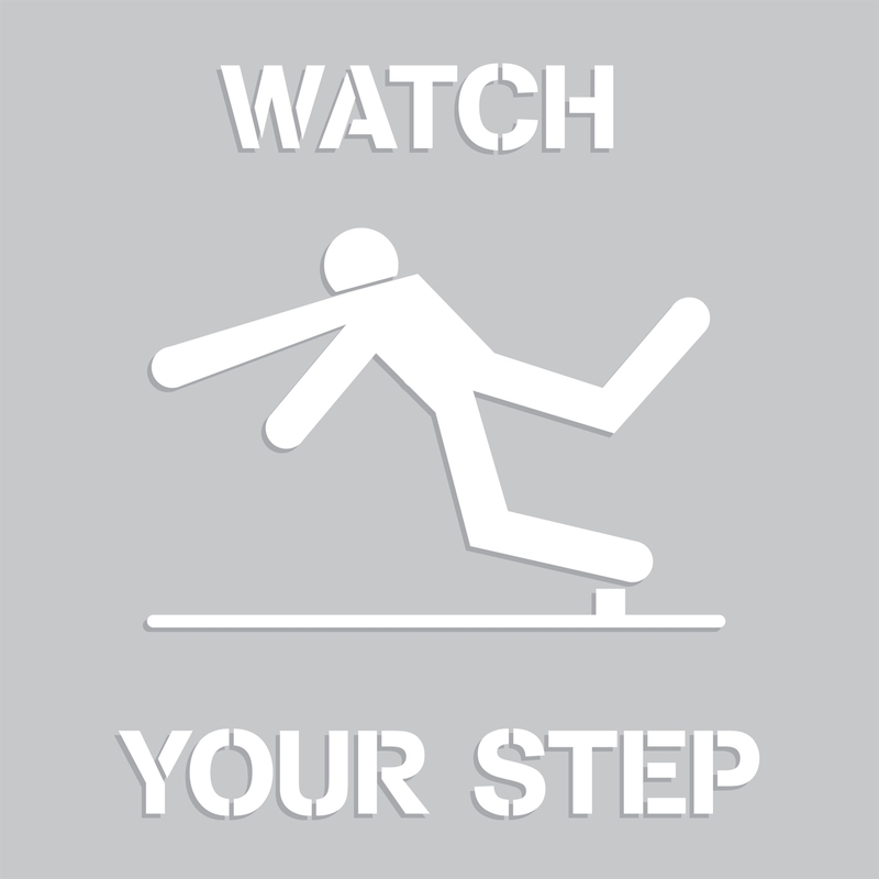 Watch Your Step Floor Marking Stencil PMS203