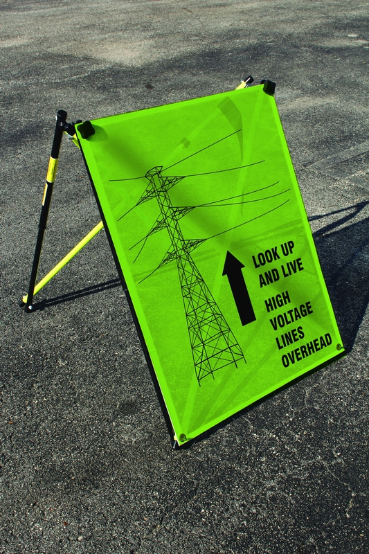 Look Up & Live! High Voltage Lines Overhead QuickFold™ Barrier PRA877