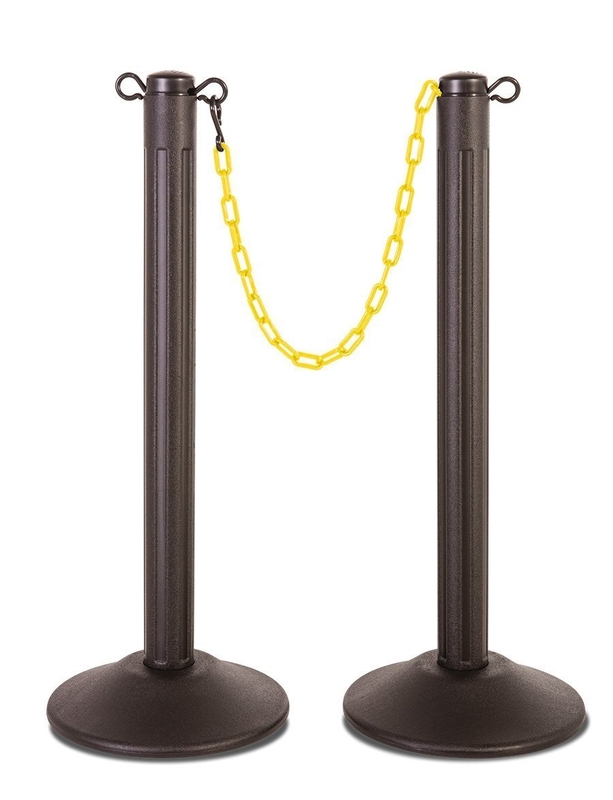 Chain Storage Stanchion Posts - Filled Base (PRC444BKBK)