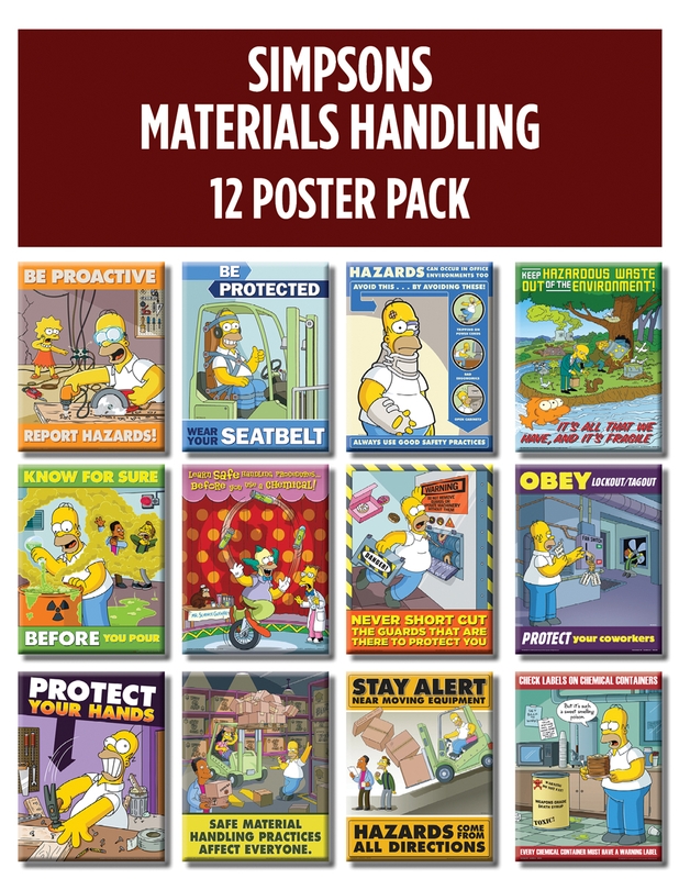 The Simpsons™ Safety Posters: Materials Handling - 12 Poster Pack ()