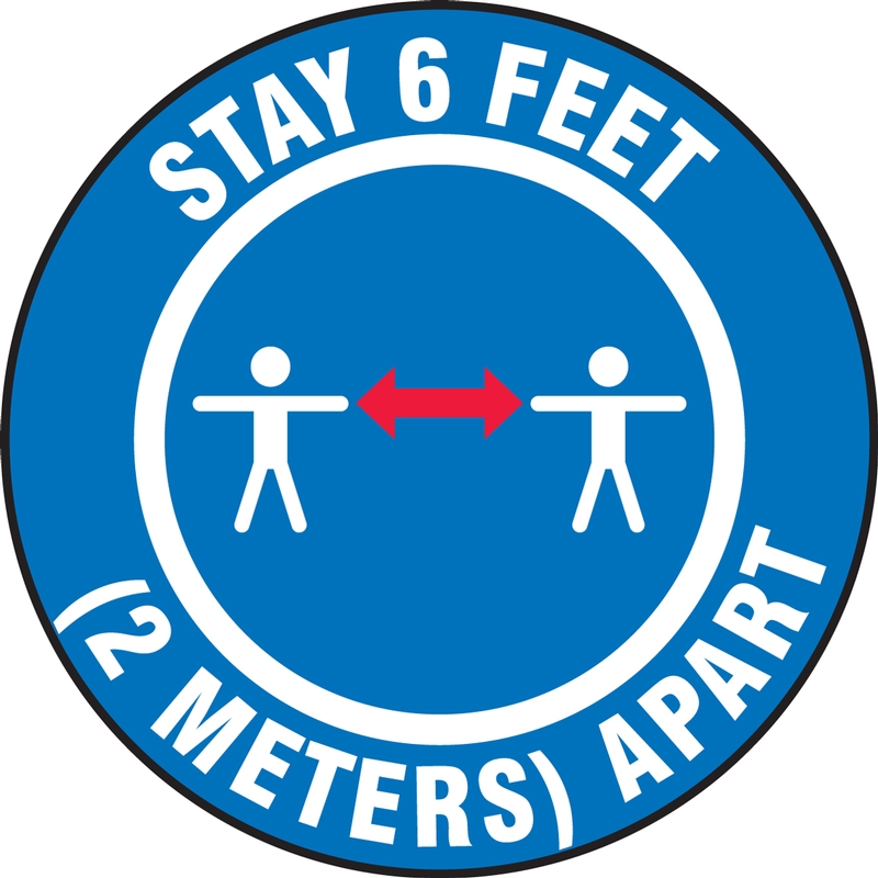 Pavement Print™ Sign: Stay 6FT (2 Meters) Apart (PSW115)