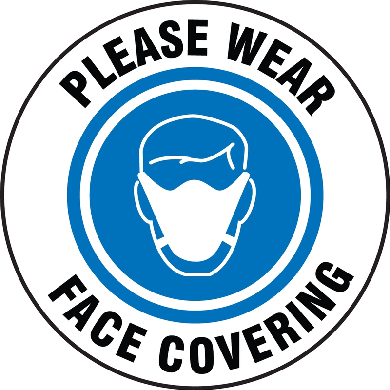 Pavement Print™ Sign: Please Wear Face Covering (PSW133)