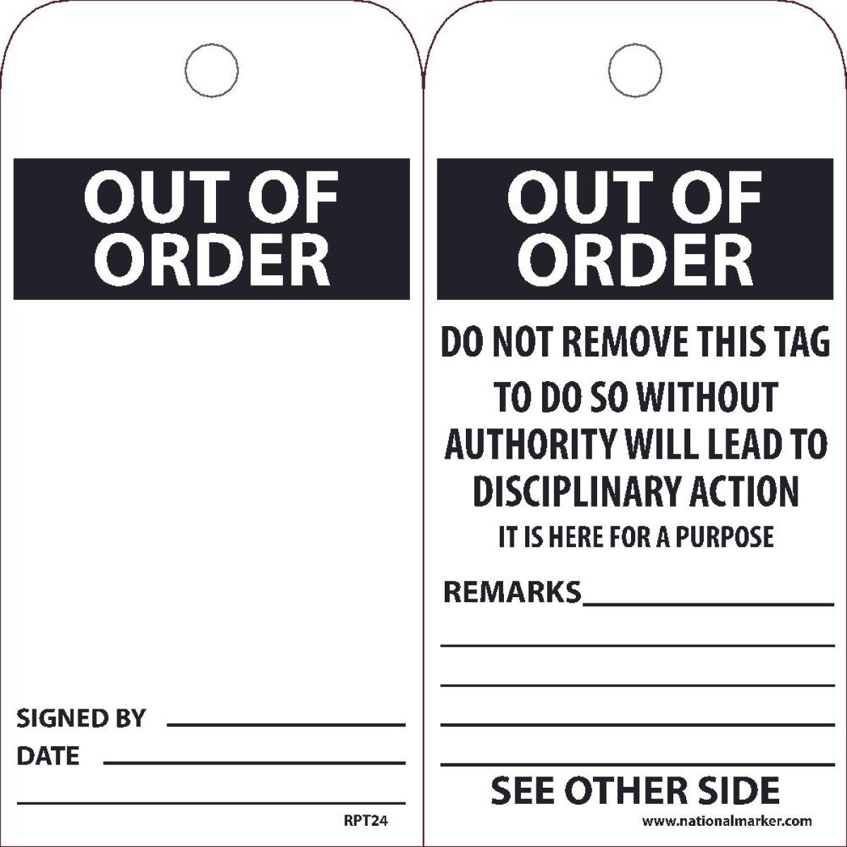 OUT OF ORDER TAG (RPT24)
