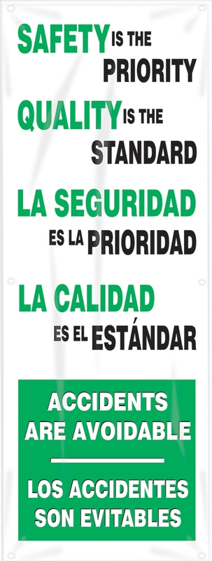 Safety Is The Priority Bilingual Universal Mounting Banners SBMBR676