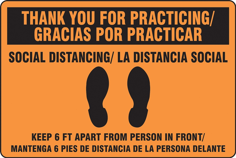 Thank You For Practicing Social Distancing Slip-Gard™ Floor Sign PSR304