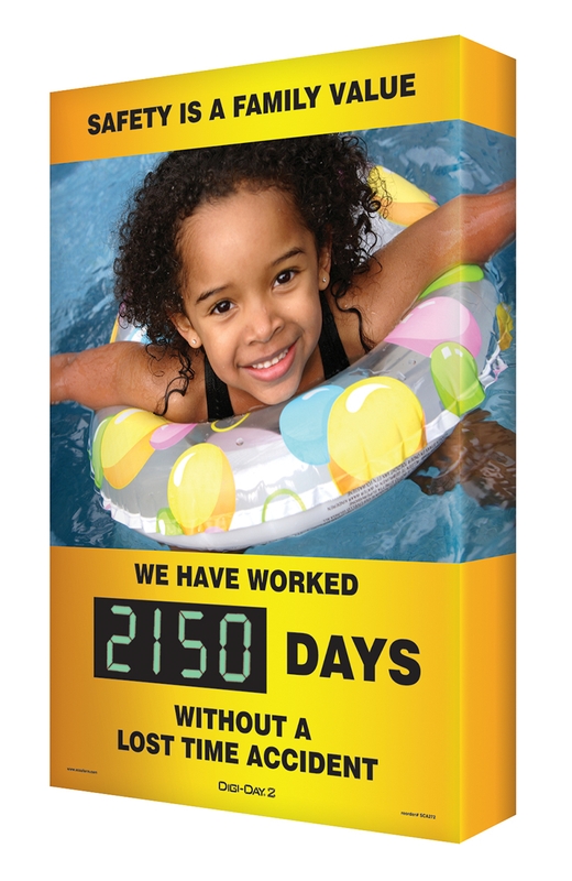 Safety Is A Family Value Summer Theme Digi-Day® Electronic Scoreboards