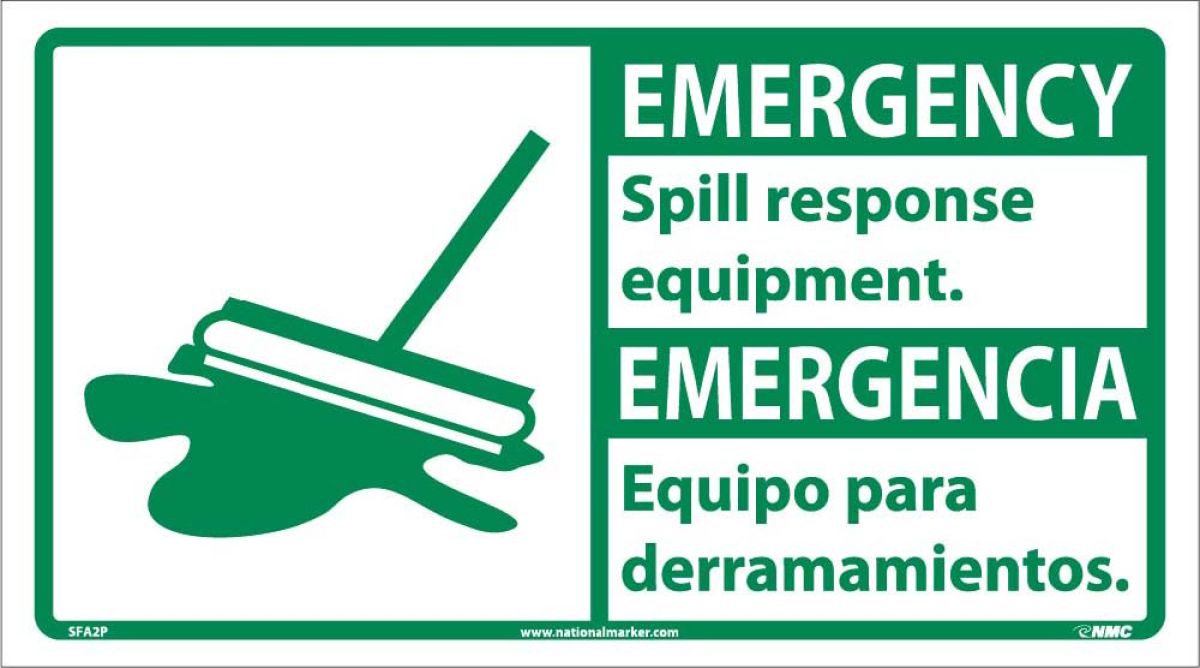 EMERGENCY SPILL RESPONSE EQUIPMENT SIGN - BILINGUAL ()