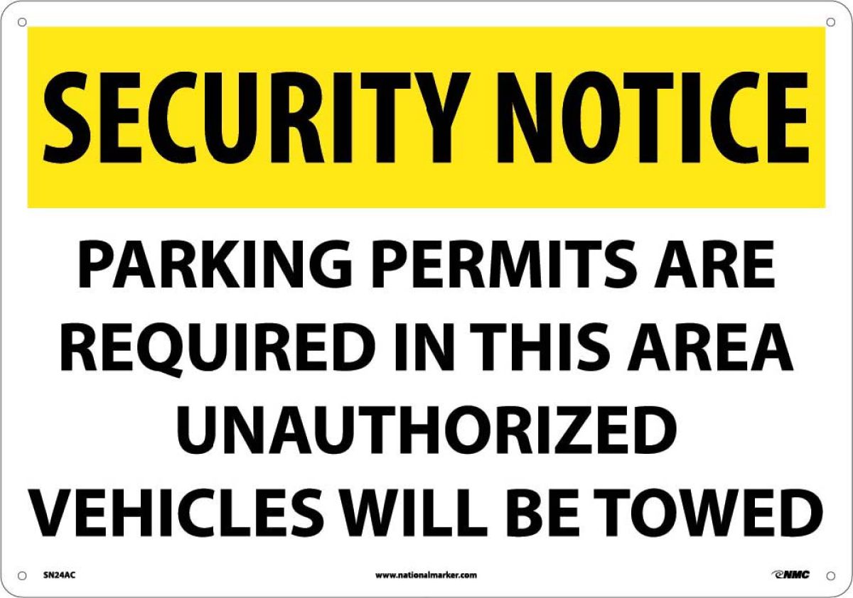 SECURITY NOTICE PERMITS ARE REQUIRED IN THIS AREA SIGN (SN24AC)