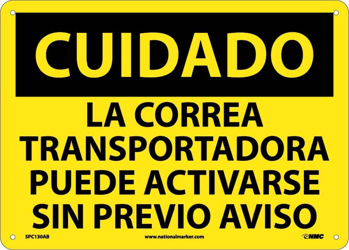 CAUTION EQUIPMENT SAFETY SIGN - SPANISH ()