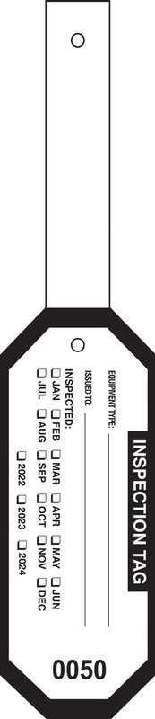 INSPECTION TAG EQUIPMENT TYPE: ISSUED TO: INSPECTED (TAL201BKC)