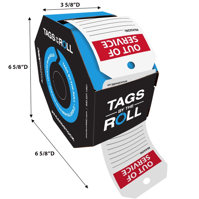 Tags By-The-Roll- Out Of Service SafetyTag TAR714