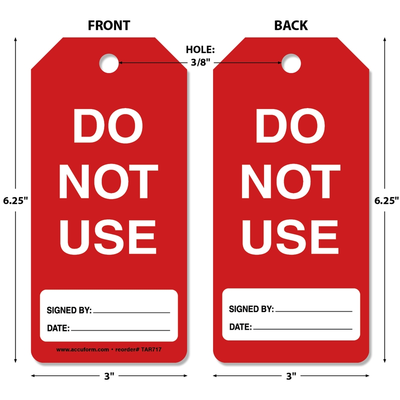 Tags By-The-Roll: Do Not Use (TAR717)