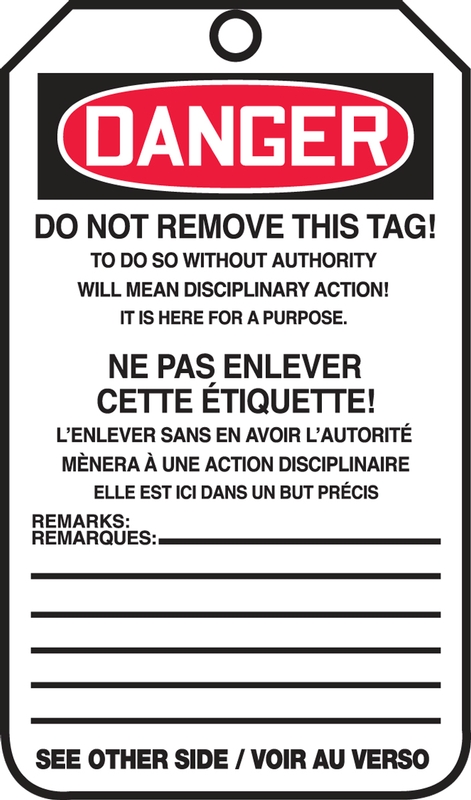 Safety Tags - French (FRMDT185CTP)