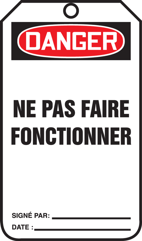 Safety Tags - French (TCF018CTP)