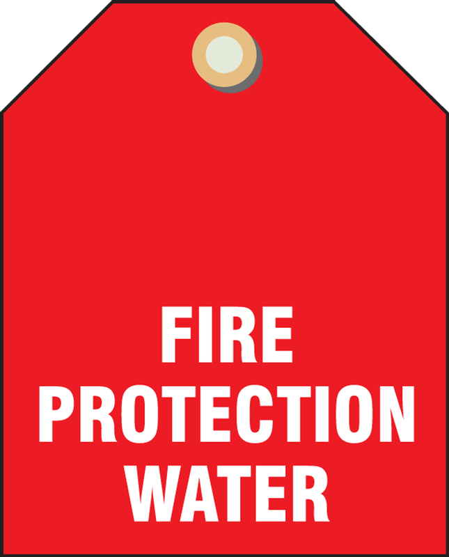 Valve Identifier Plastic Tag - Fire Protection Water TDW214