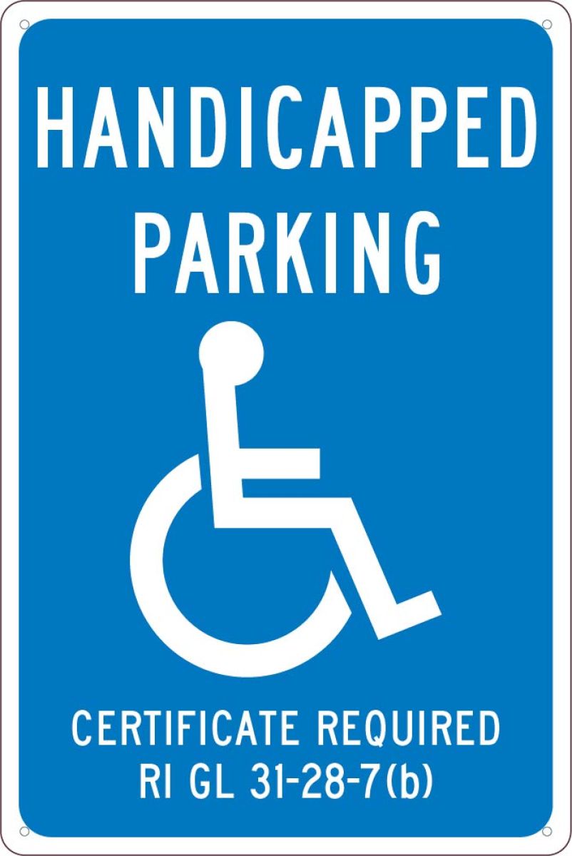 STATE HANDICAPPED PARKING SIGN RHODE ISLAND (TMS334J)