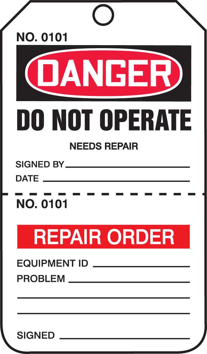 Do Not Operate Perforated OSHA Danger Safety Tag TPP205