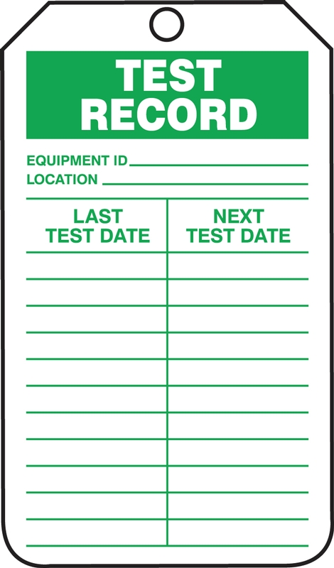 Test Record Inspection Status Safety Tag TRS252