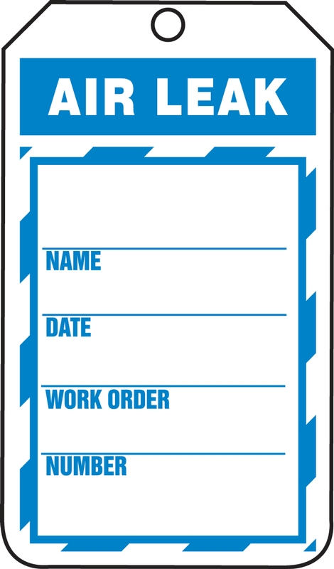 Air Leak Instructions Jumbo Record Status Safety Tag TRS341